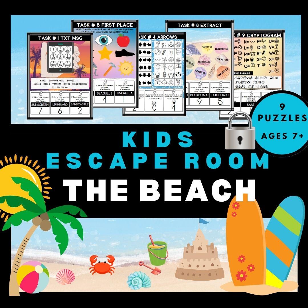 Beach and Ocean Escape Room for Kids - Printable Party Game – Summer ...