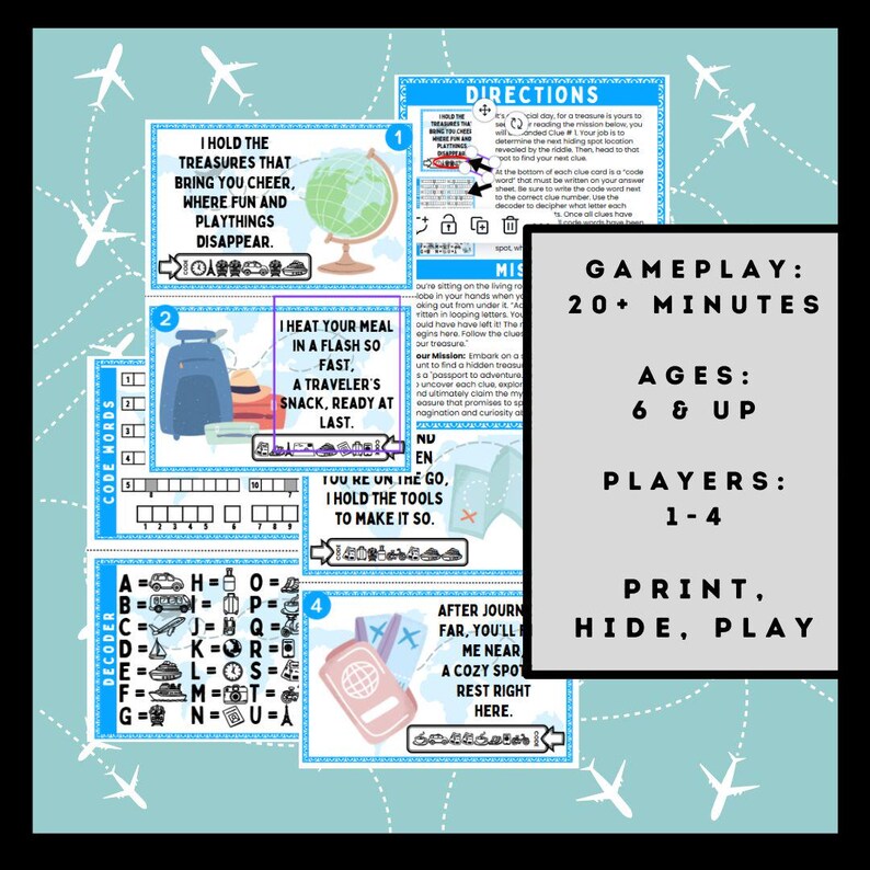 Travel Scavenger Hunt for Kids; Printable Puzzle Game, Indoor Scavenger ...