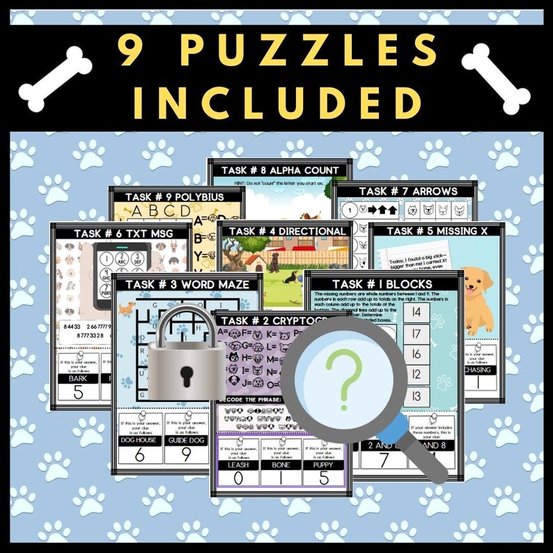 Dog-themed Escape Room for Kids: Canine Caper Party Game (printable) - Etsy