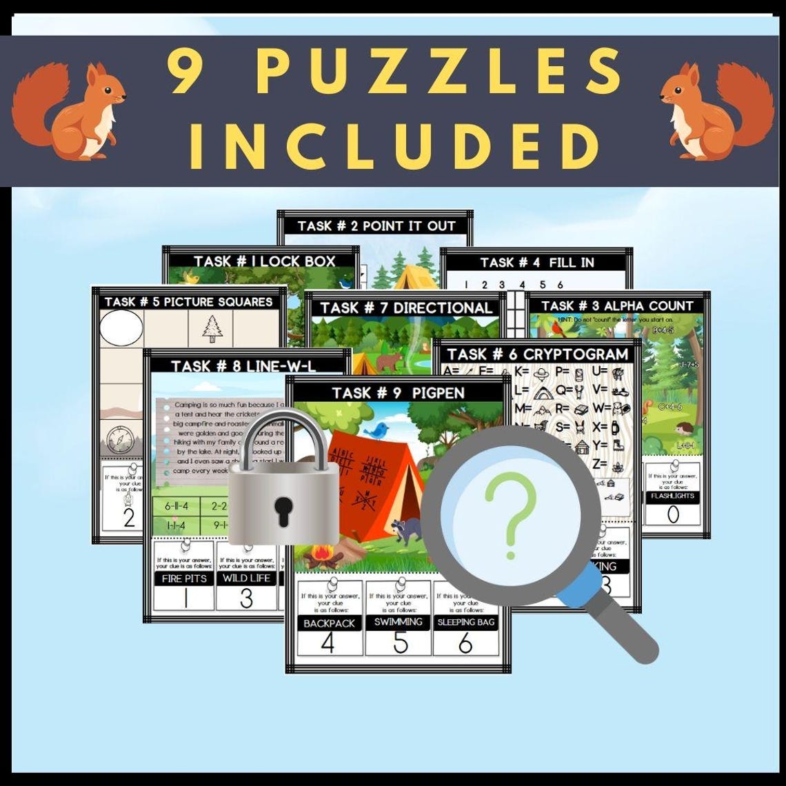 Camping Escape Room for Kids -hiking Printable Party Game – the Great ...
