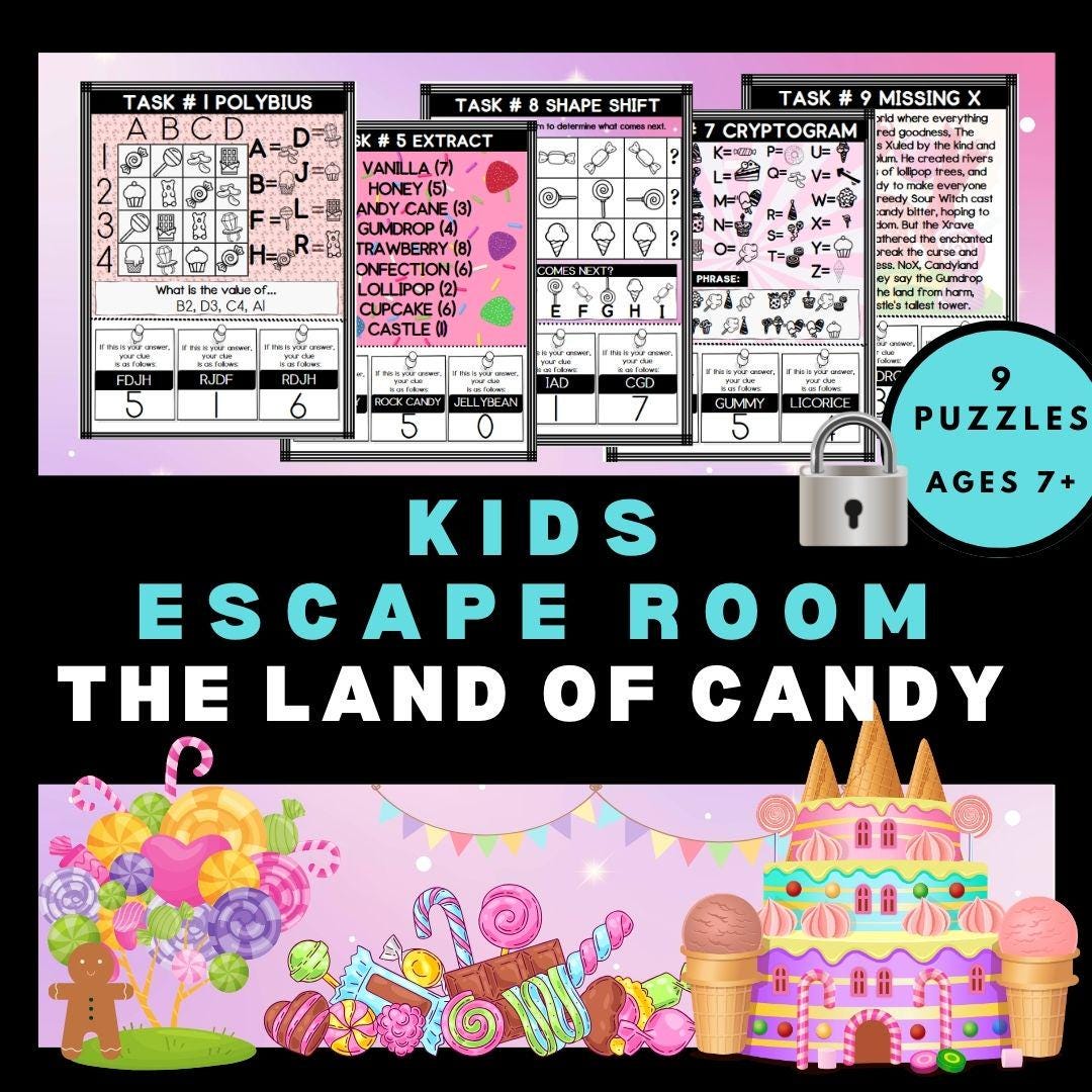 Escape Room for Kids - Printable Party Game – Candy Land Escape Room ...