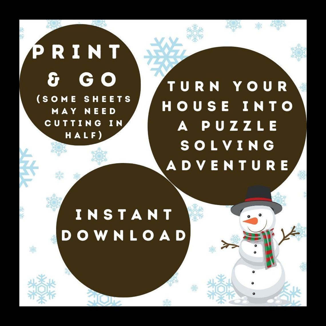 Christmas Scavenger Hunt: Snowman's Hat Puzzle Game (printable) - Etsy