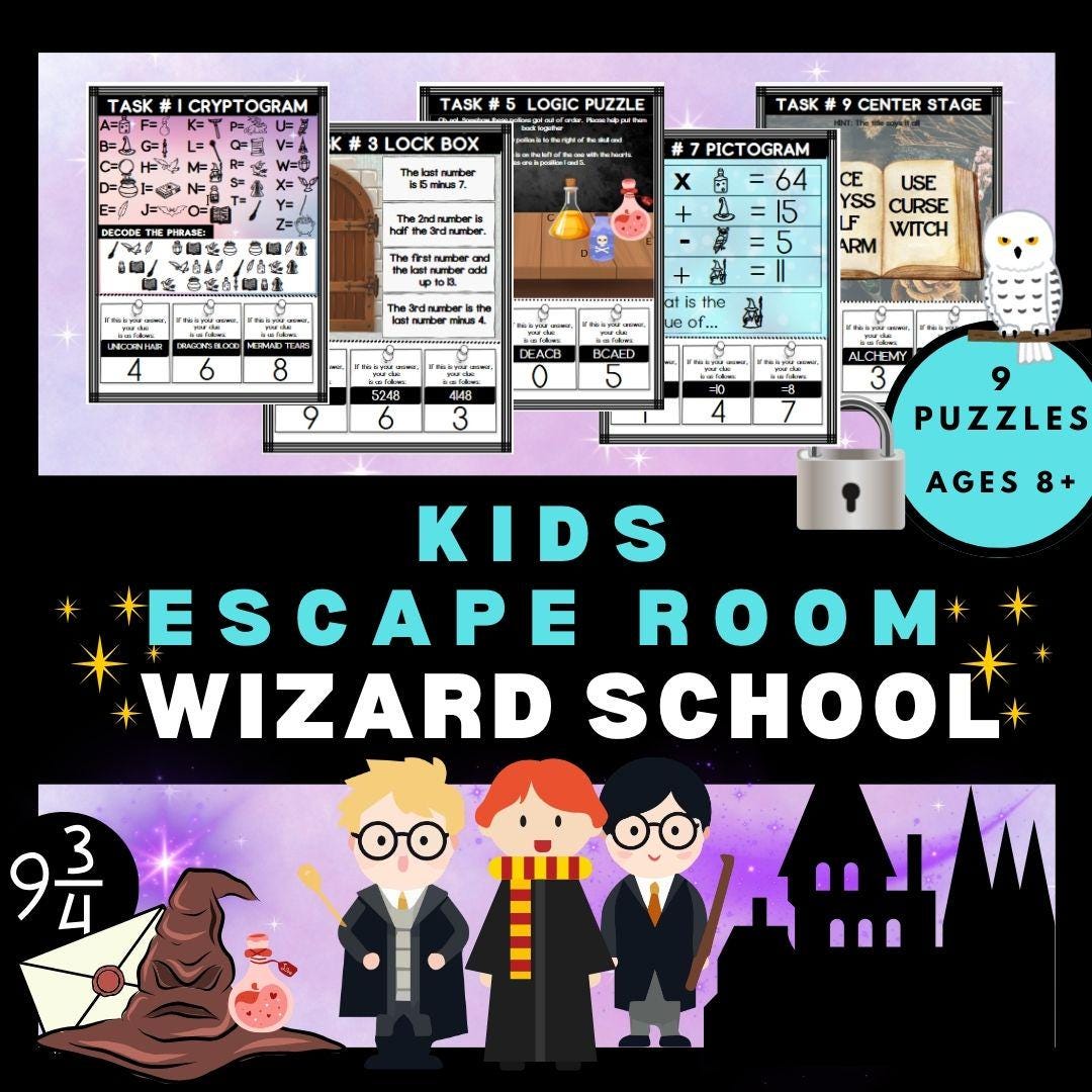 Wizard Escape Room for Kids - Printable Party Game – Magic Escape Room ...