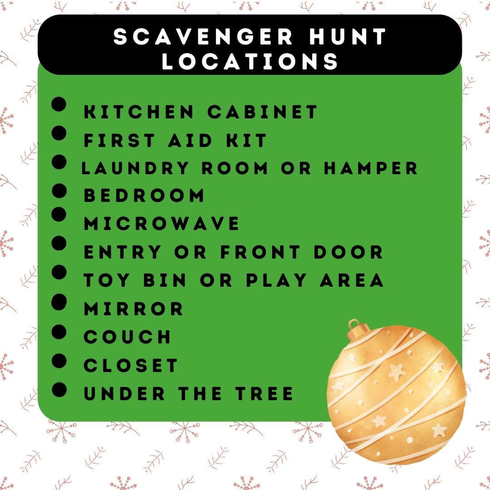 Christmas Tree Scavenger Hunt for Kids; Printable Puzzle Game, Indoor ...