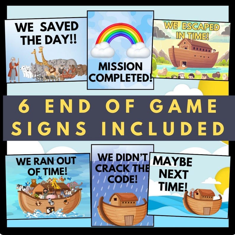 Noah's Ark Escape Room for Kids: Bible Printable Puzzle Game (PDF ...