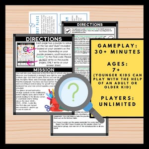 Back to School Escape Room Kit: Printable Classroom Puzzle Game (PDF ...