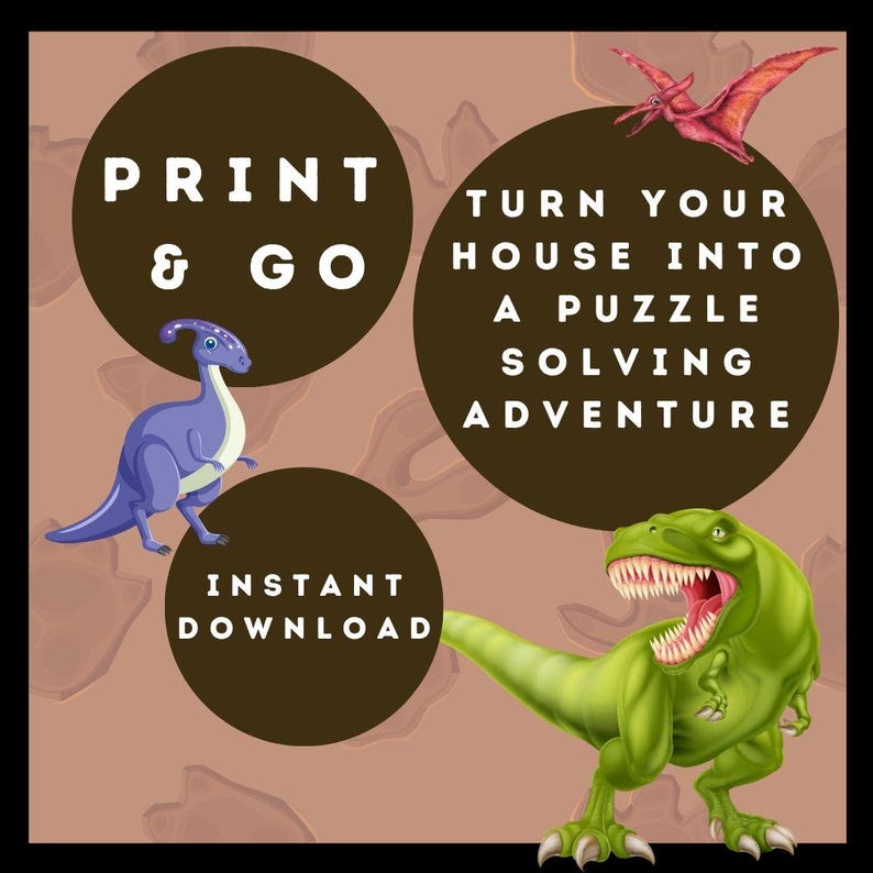 Dinosaur Escape Room for Kids: Jurassic Printable Puzzle Game (PDF ...