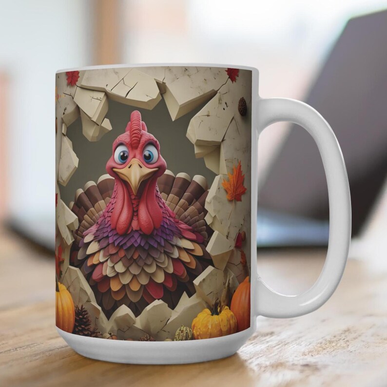 3D Thanksgiving Turkey Mug: Autumn Coffee Cup - Etsy