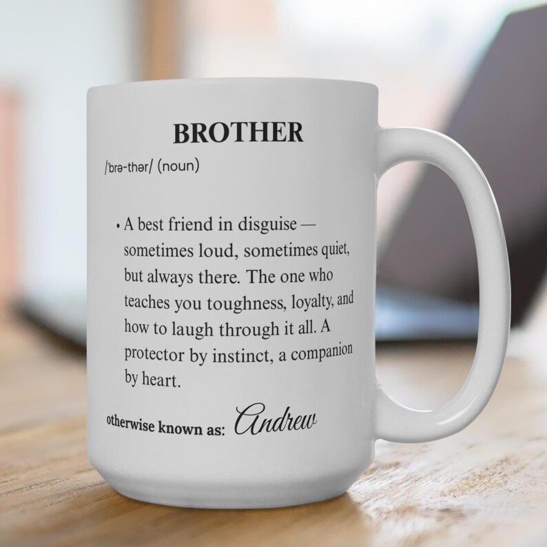 Brother Definition Mug: Personalized Coffee Cup Gift - Etsy