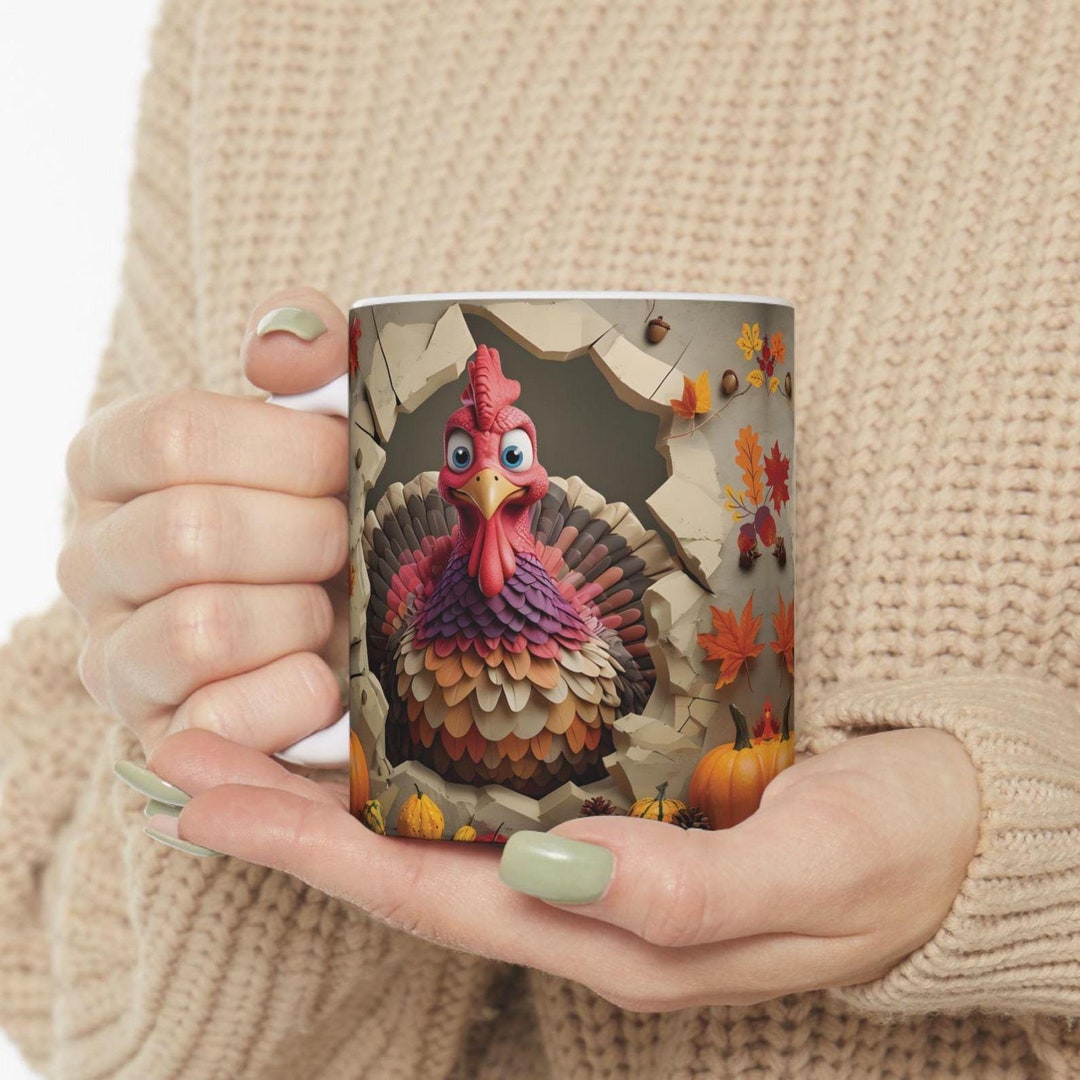3D Turkey Thanksgiving Mug: Autumn Fall Coffee Cup - Etsy