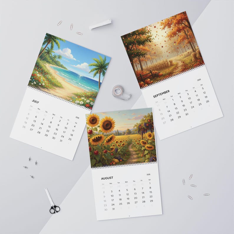 2026 Nature Wall Calendar, Seasonal Art Prints - Etsy