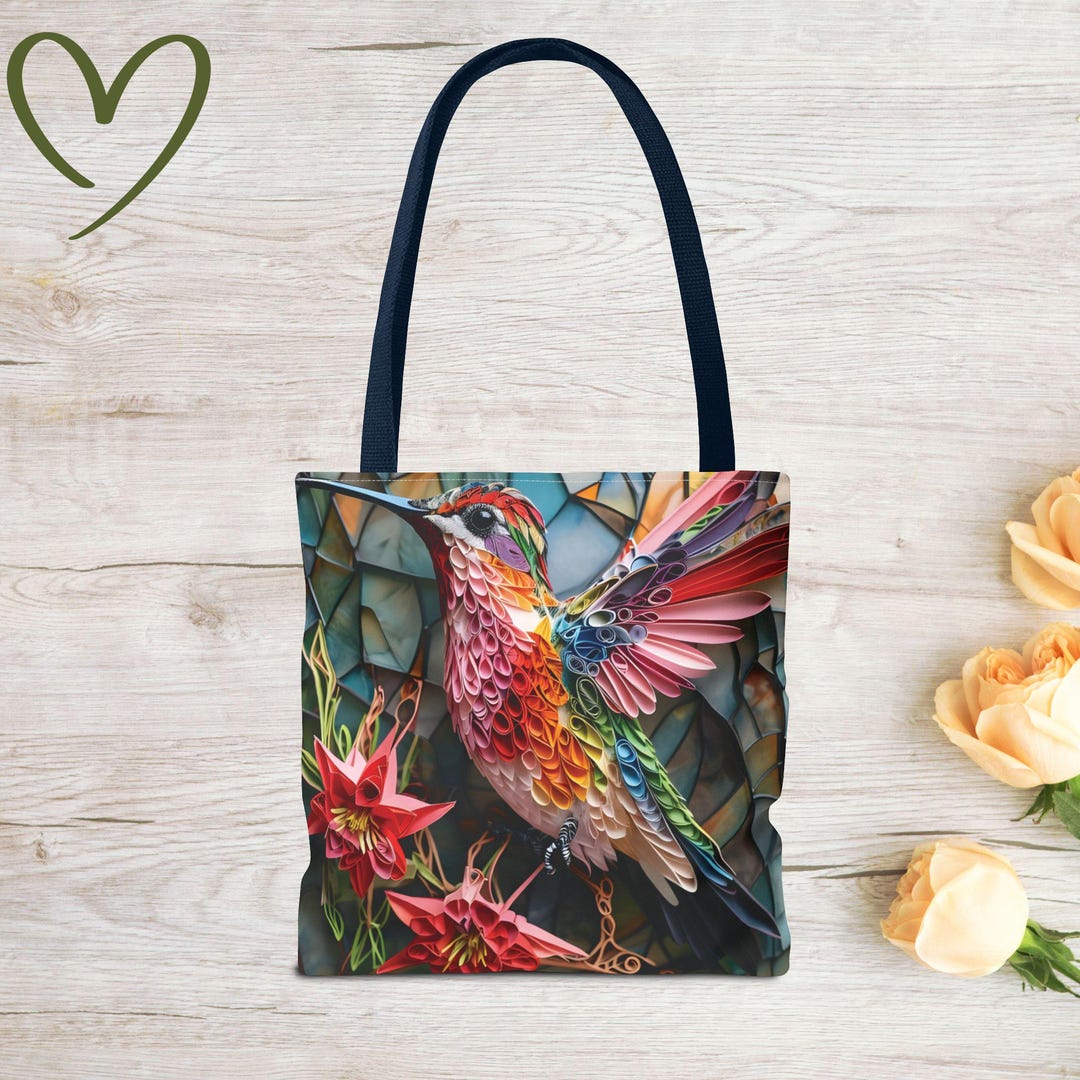 Hummingbird Tote Bag, Hummingbird Design, Artistic Tote Bag, Trendy ...
