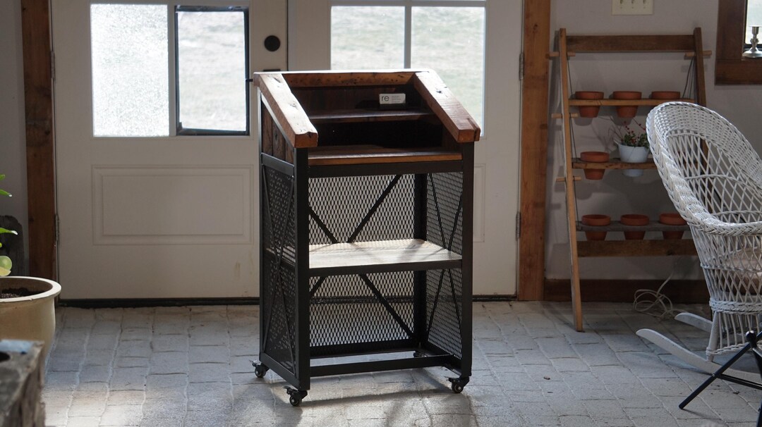 Wood Lectern, Custom Hostess Stand, Greeter Station, Rustic Podium ...