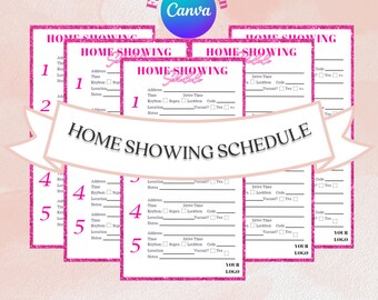Home Showing Schedule Template Buyer House Tour Form Realtor / Real ...