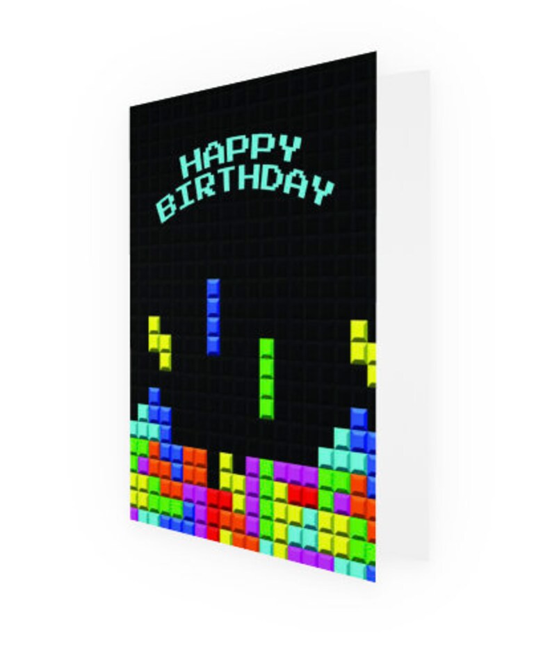Tetris Birthday Card - Etsy