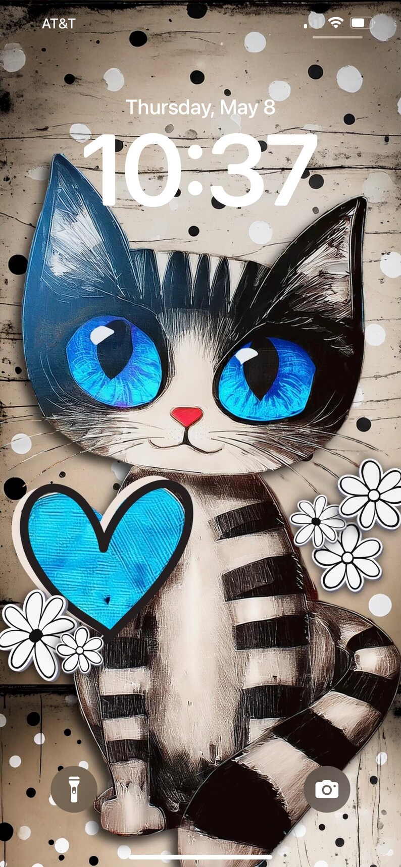 Cute Cat Phone Wallpaper Digital Download PNG - Etsy