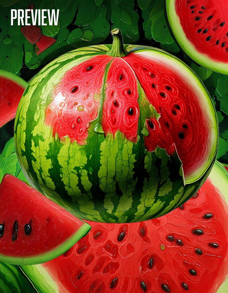 Watermelon Collage PRINTABLE DOWNLOADABLE DIGITAL Print - Etsy