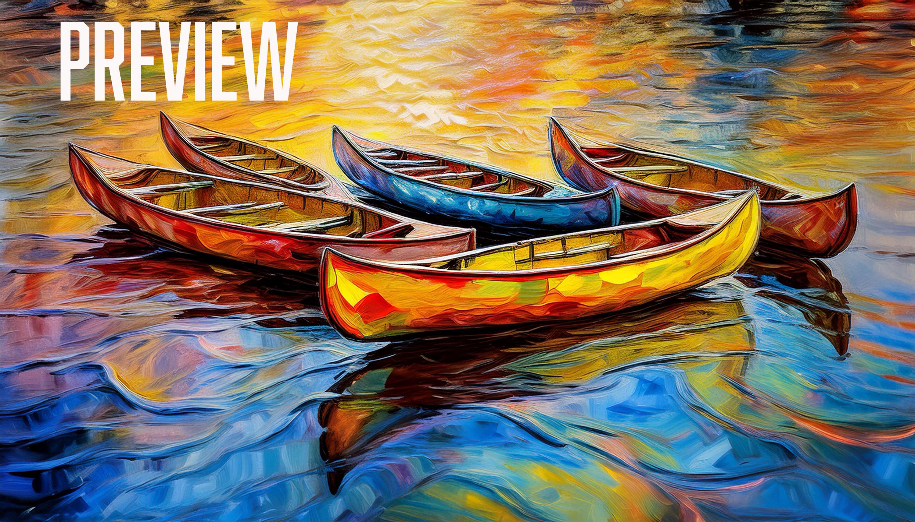 Canoes on a Lake PRINTABLE DOWNLOADABLE DIGITAL Print - Etsy