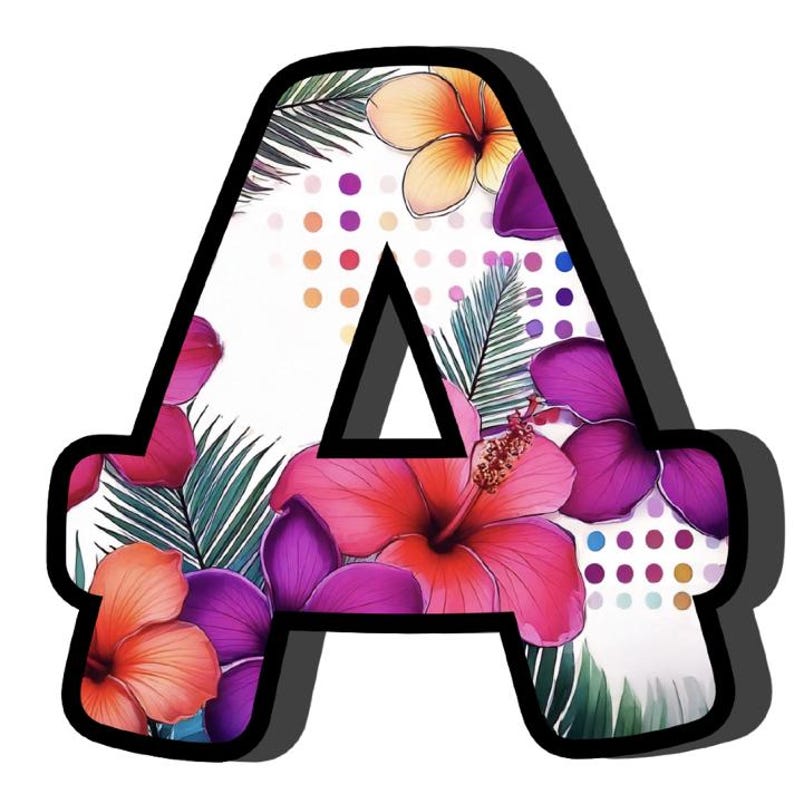 Hawaiian Style Letters, Numbers, and Symbols PNG Digital Download ...