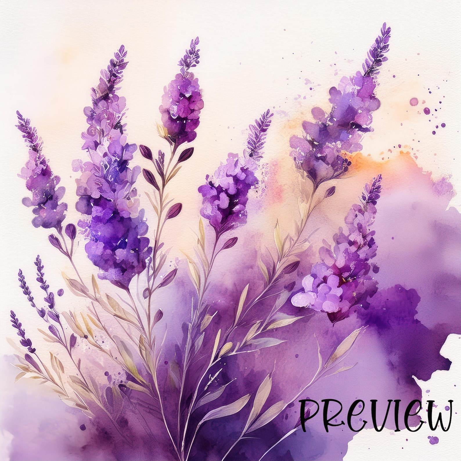 Purple Flowers PRINTABLE DOWNLOADABLE DIGITAL Print - Etsy