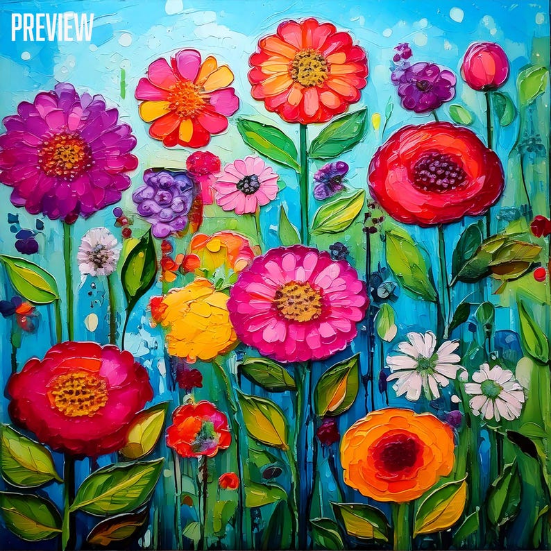 Flower Garden PRINTABLE DOWNLOADABLE DIGITAL Print - Etsy