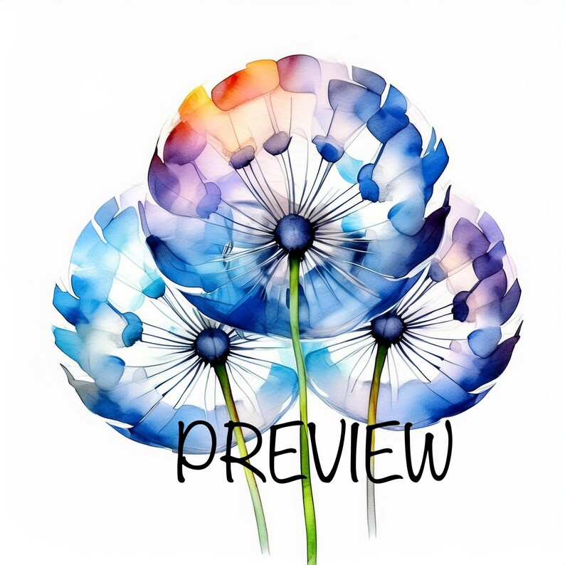 Rainbow Dandelion PRINTABLE DOWNLOADABLE DIGITAL - Etsy