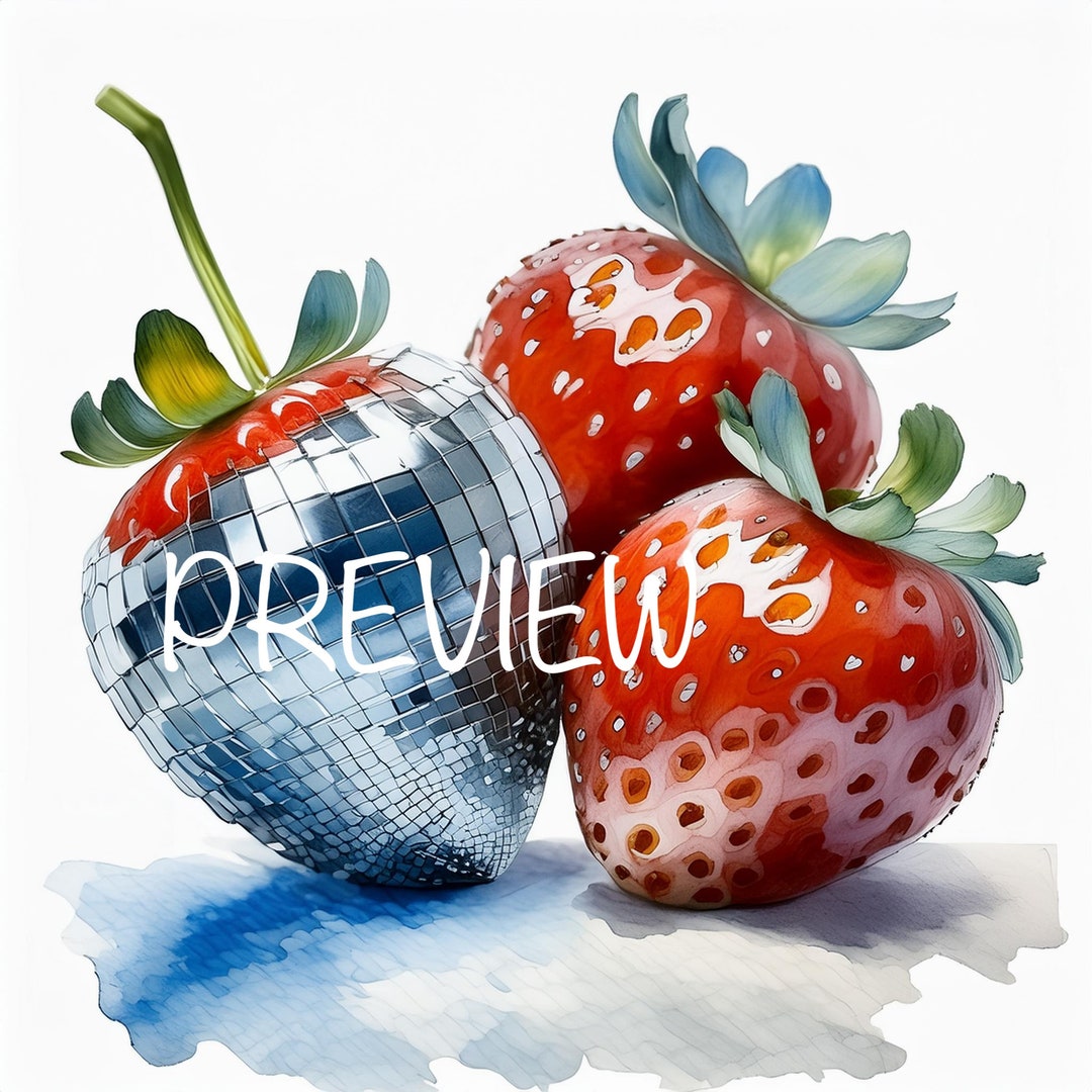 Metallic Red Strawberries PRINTABLE DOWNLOADABLE DIGITAL - Etsy