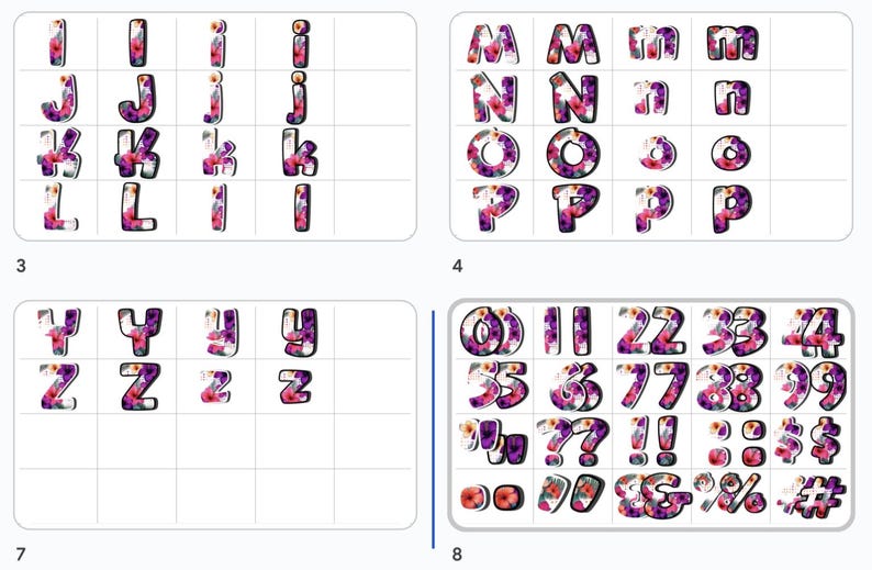 Hawaiian Style Letters, Numbers, and Symbols PNG Digital Download ...