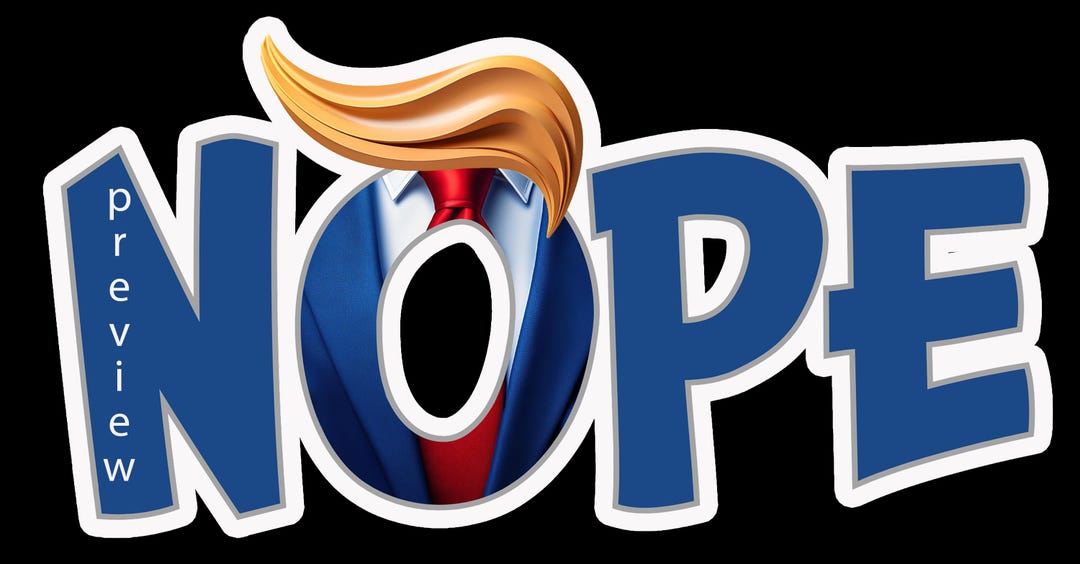 NOPE With Hair PRINTABLE DOWNLOADABLE Digital Clipart Transparent ...