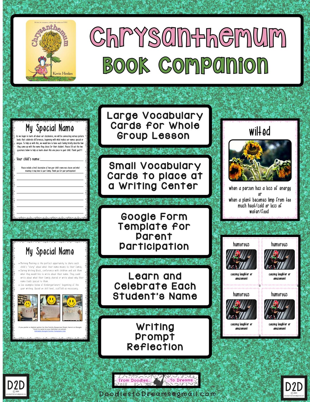 Chrysanthemum Book Companion - Build Vocabulary, Celebrate Uniqueness ...