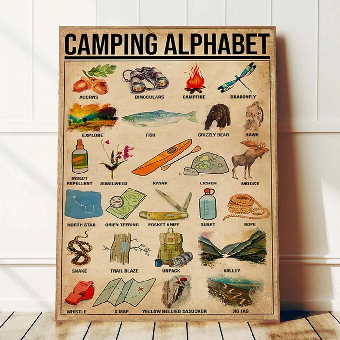 Camping Alphabet Knowledge Digital Files Vertical Print, Campfires ...