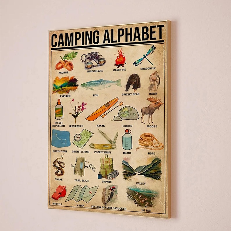 Camping Alphabet Knowledge Digital Files Vertical Print, Campfires ...