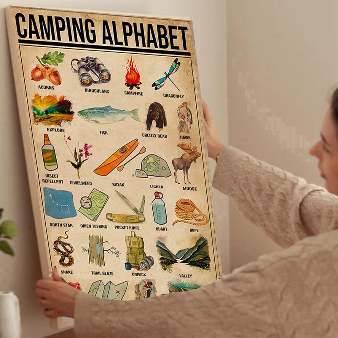 Camping Alphabet Knowledge Digital Files Vertical Print, Campfires ...