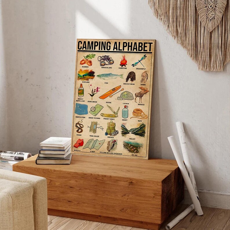 Camping Alphabet Knowledge Digital Files Vertical Print, Campfires ...
