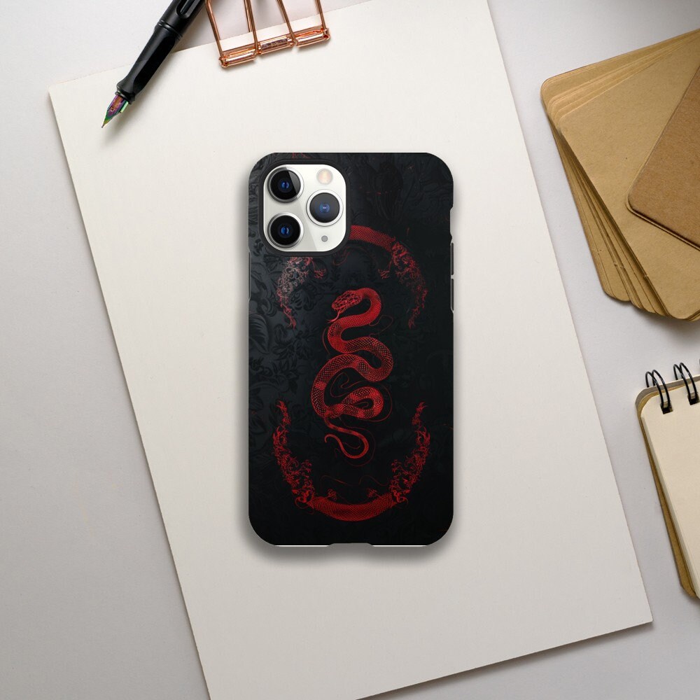 Snake iPhone Case, Red and Black iPhone Case, Snake Phone Case, Snake ...