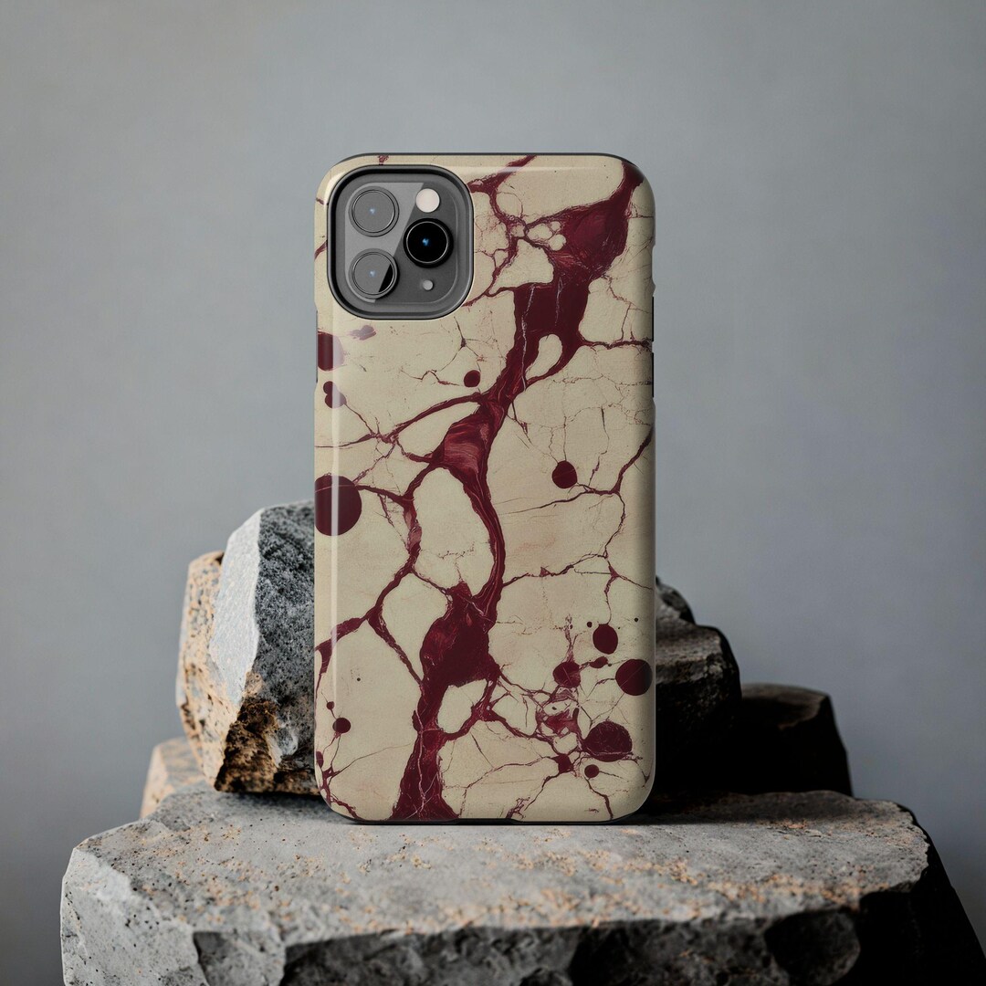 Gothic Vampire Blood Drops Tough Phone Case, Marbling Style iPhone 16 ...