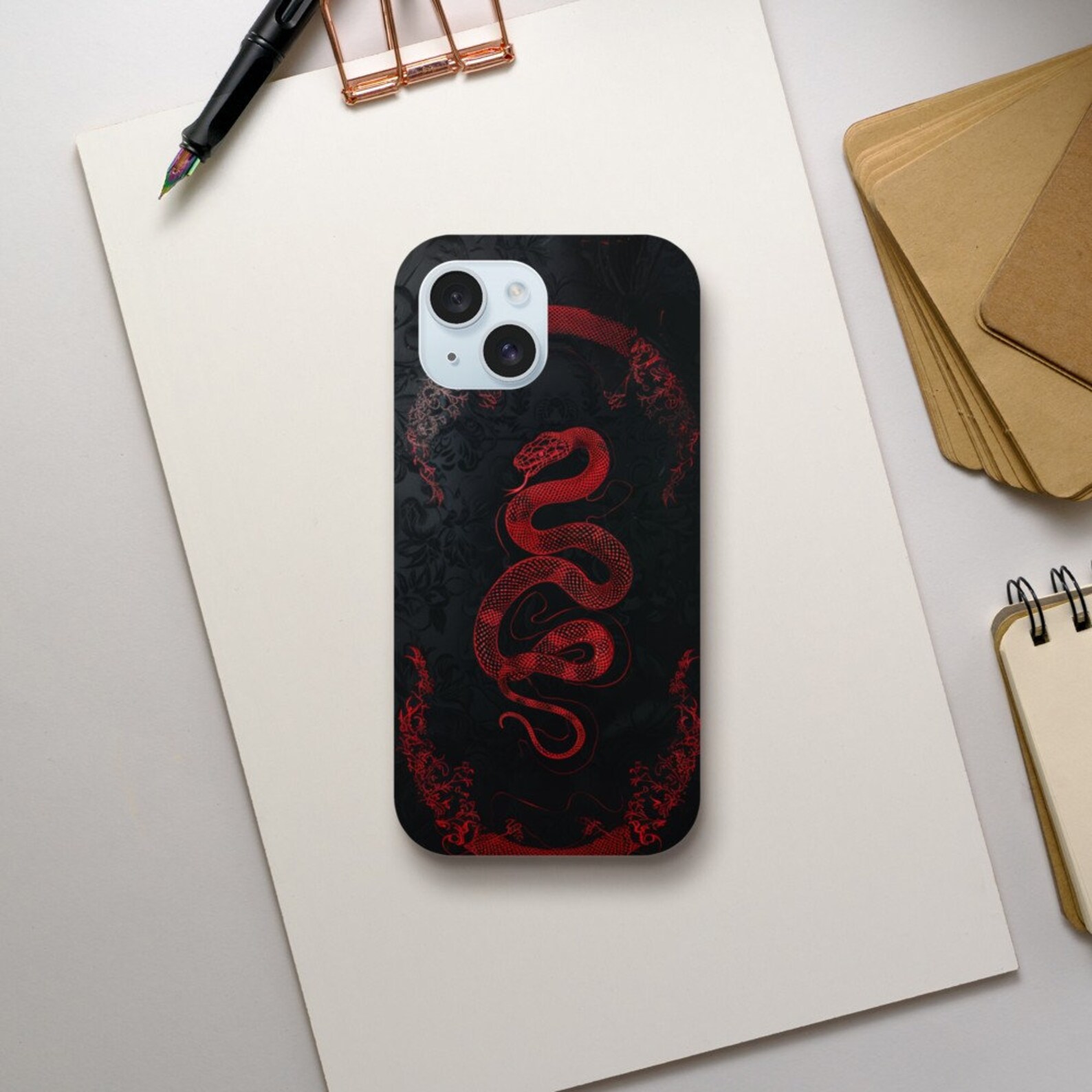 Snake iPhone Case, Red and Black iPhone Case, Snake Phone Case, Snake ...