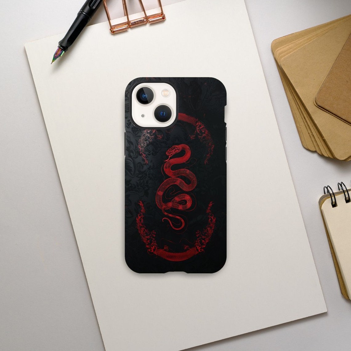 Snake iPhone Case, Red and Black iPhone Case, Snake Phone Case, Snake ...