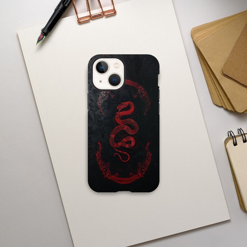 Snake iPhone Case, Red and Black iPhone Case, Snake Phone Case, Snake ...