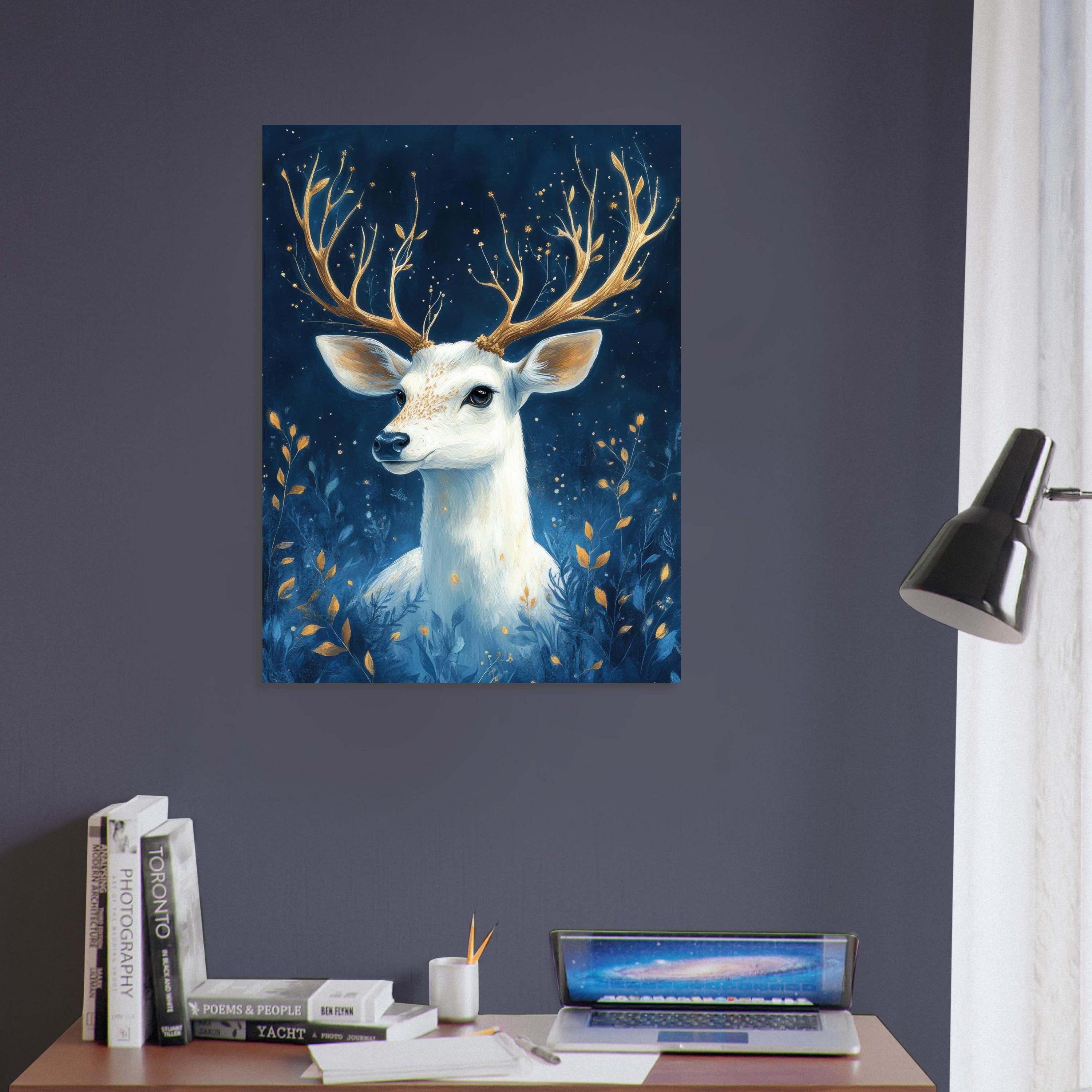 Magical Mystical White Stag Poster - Winter Wonderland Art Print ...