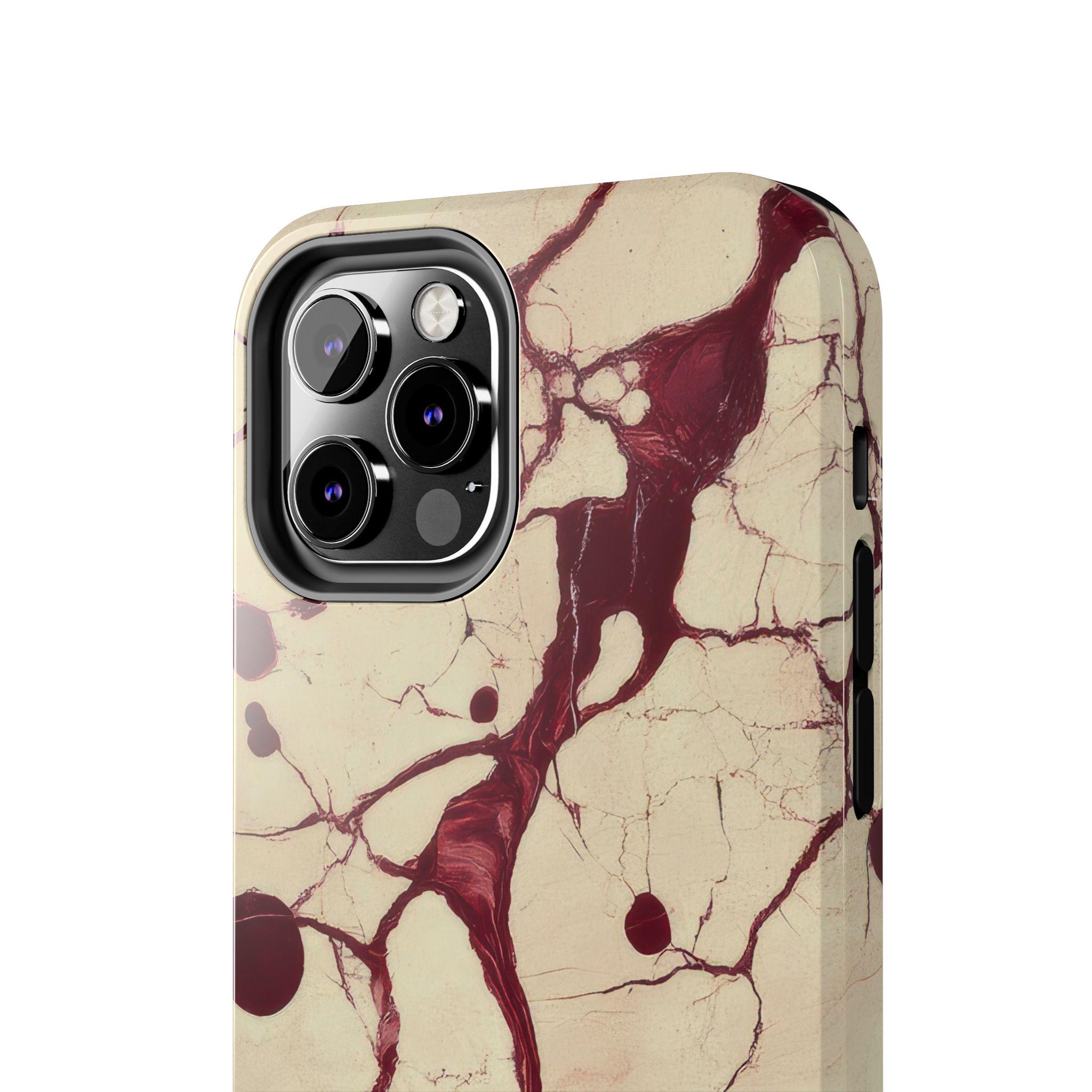 Gothic Vampire Blood Drops Tough Phone Case, Marbling Style iPhone 16 ...