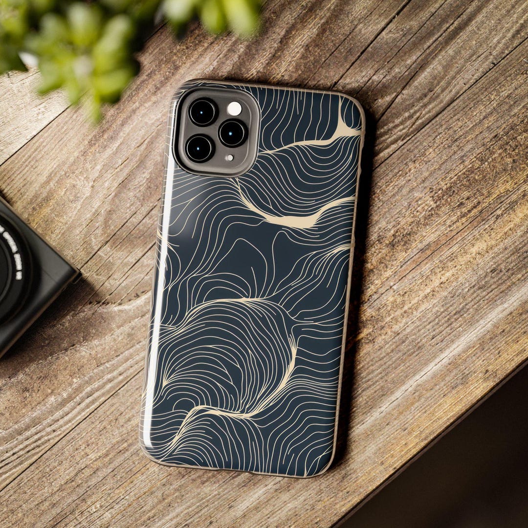 Geometric Line Design Tough Phone Cases, Minimalistic Modern Abstract ...