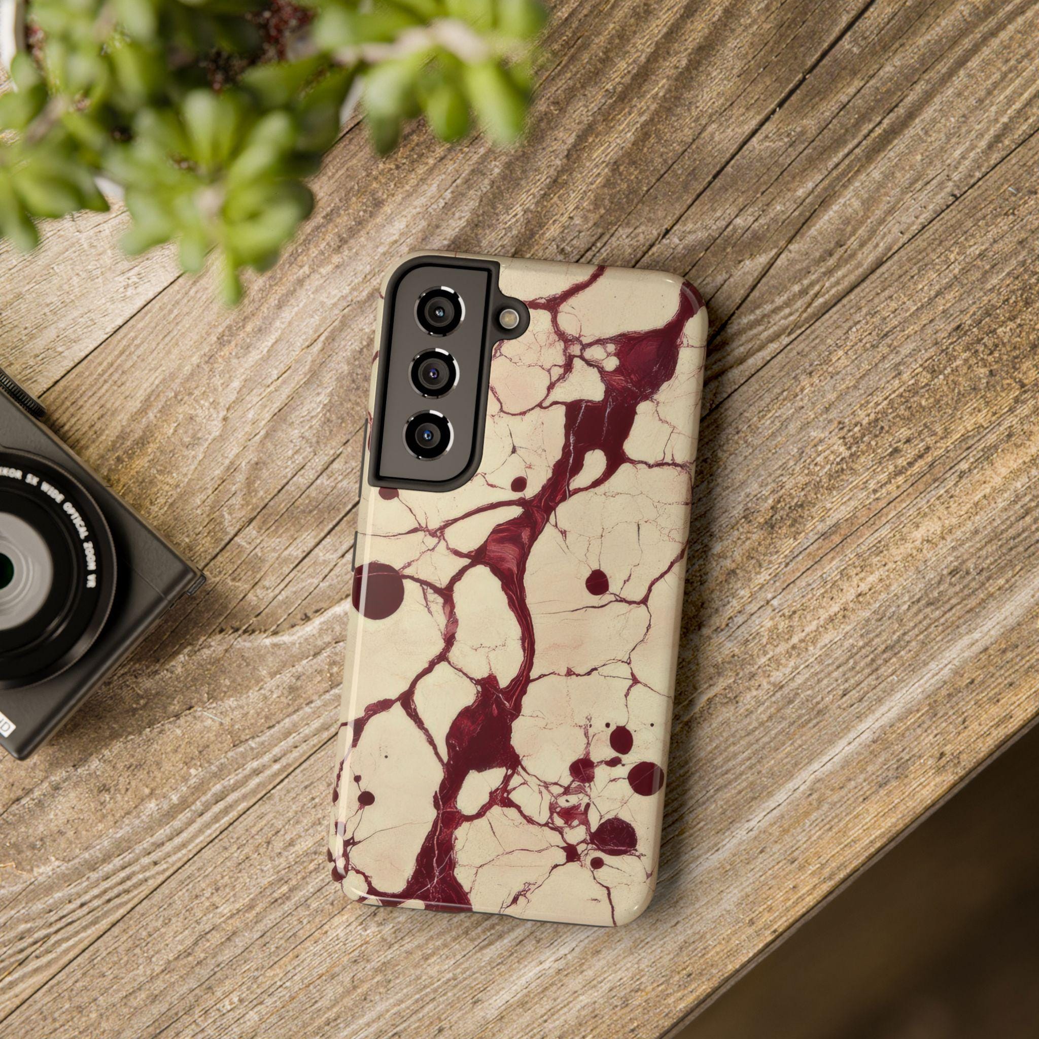 Gothic Vampire Blood Drops Tough Phone Case, Marbling Style iPhone 16 ...