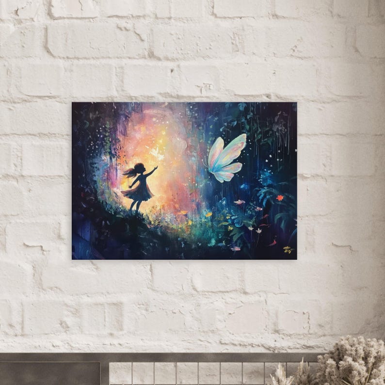 Whimsical Magical Fairycore Cottagecore Vibrant Canvas Painting, Wall ...