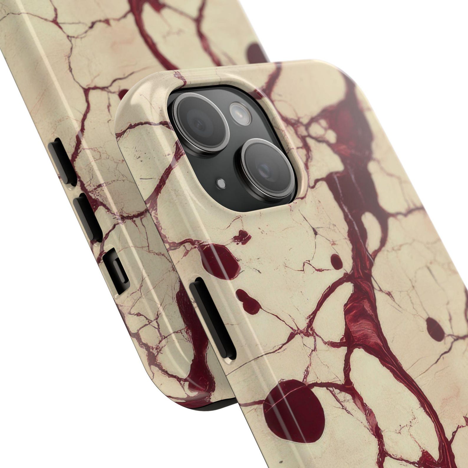 Gothic Vampire Blood Drops Tough Phone Case, Marbling Style iPhone 16 ...