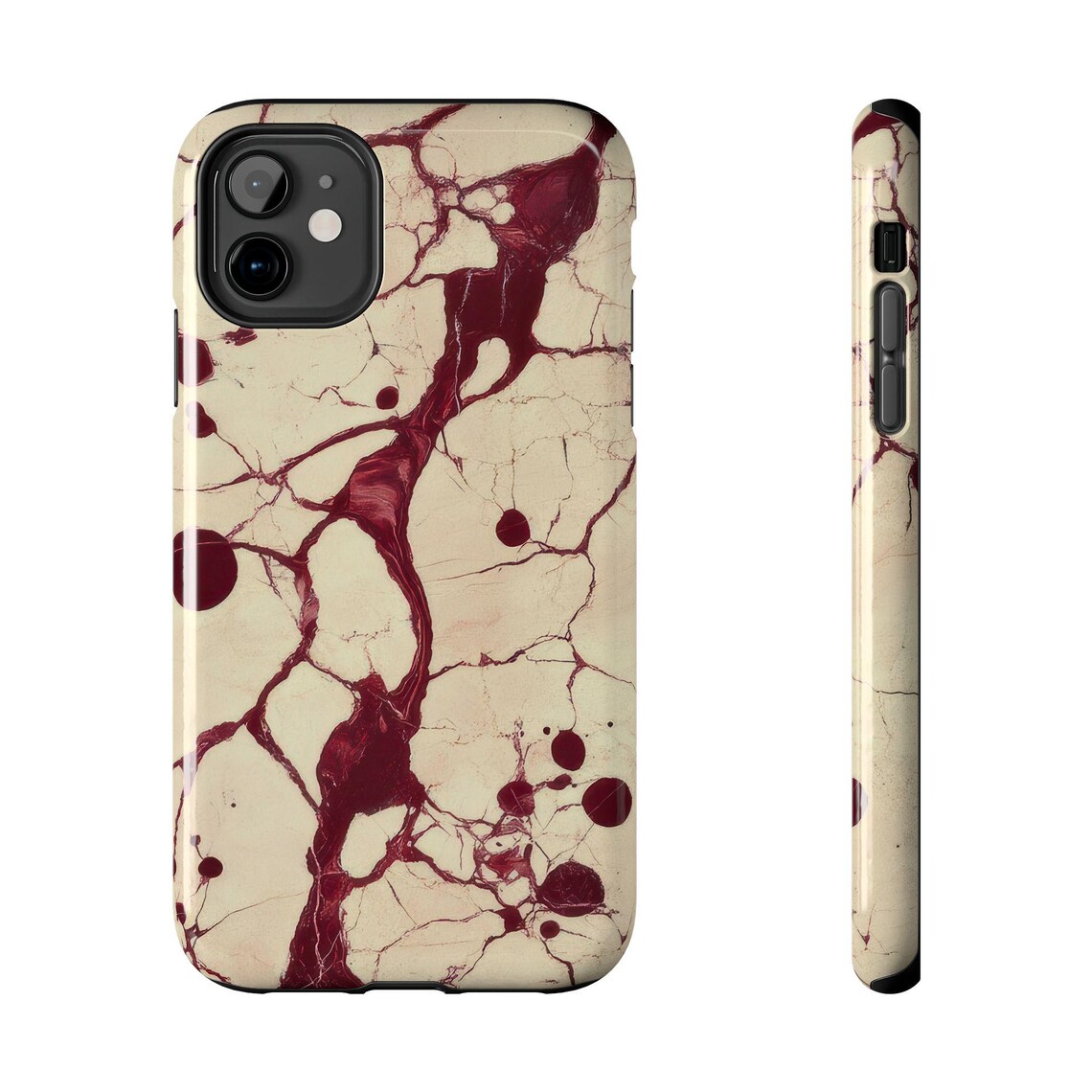 Gothic Vampire Blood Drops Tough Phone Case, Marbling Style iPhone 16 ...