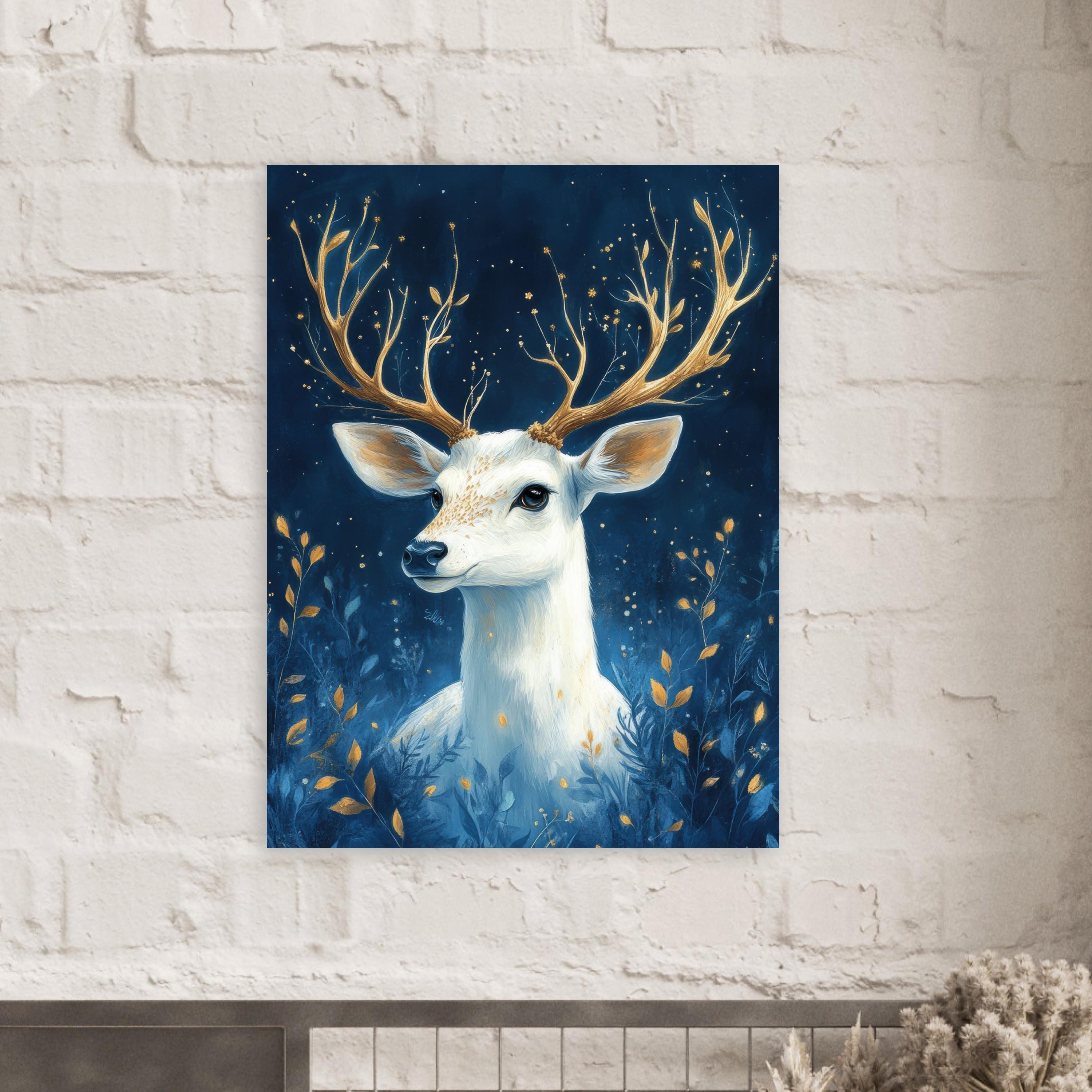 Magical Mystical White Stag Poster - Winter Wonderland Art Print ...