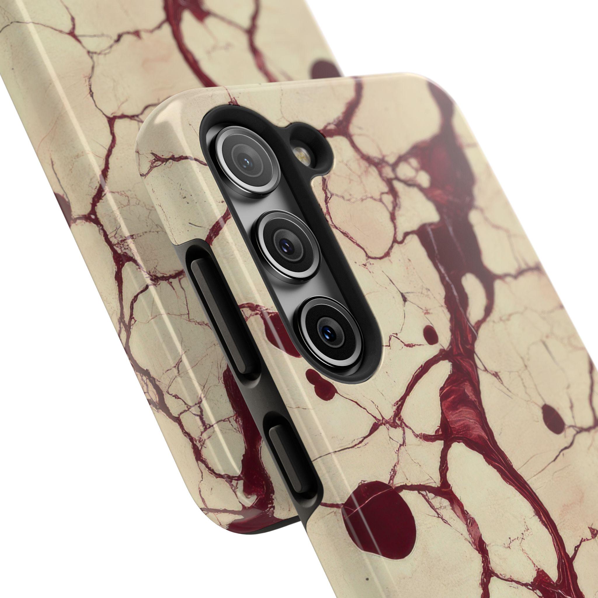 Gothic Vampire Blood Drops Tough Phone Case, Marbling Style iPhone 16 ...