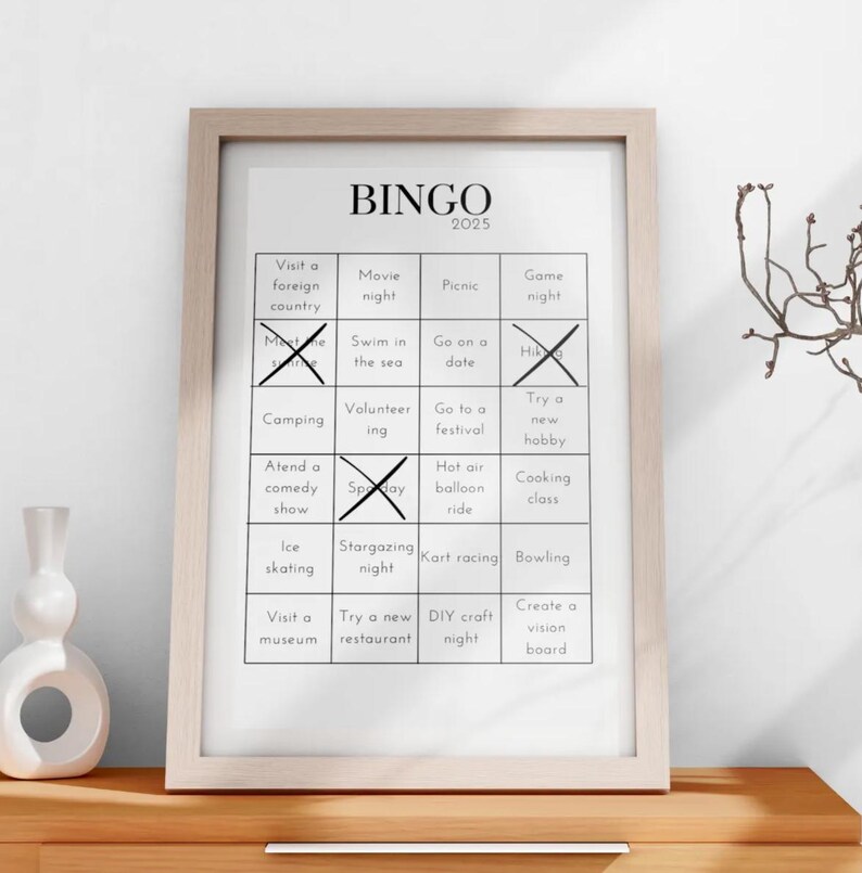 2025 Activity Bingo Template | Digital Goal-setting Printable | Fun ...