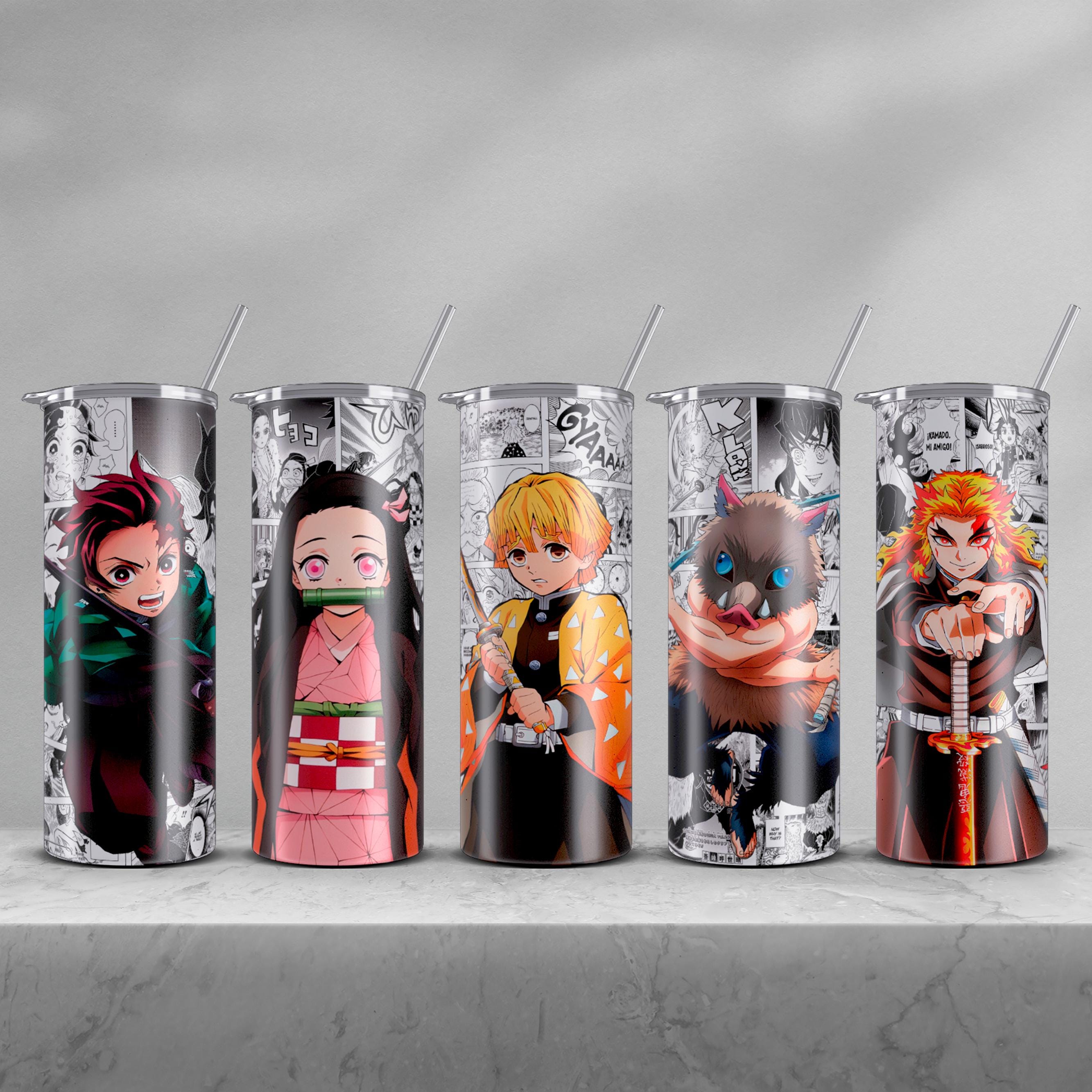 10 PNG | Demon Slayer 20 Oz Skinny Tumbler Wrap - Etsy